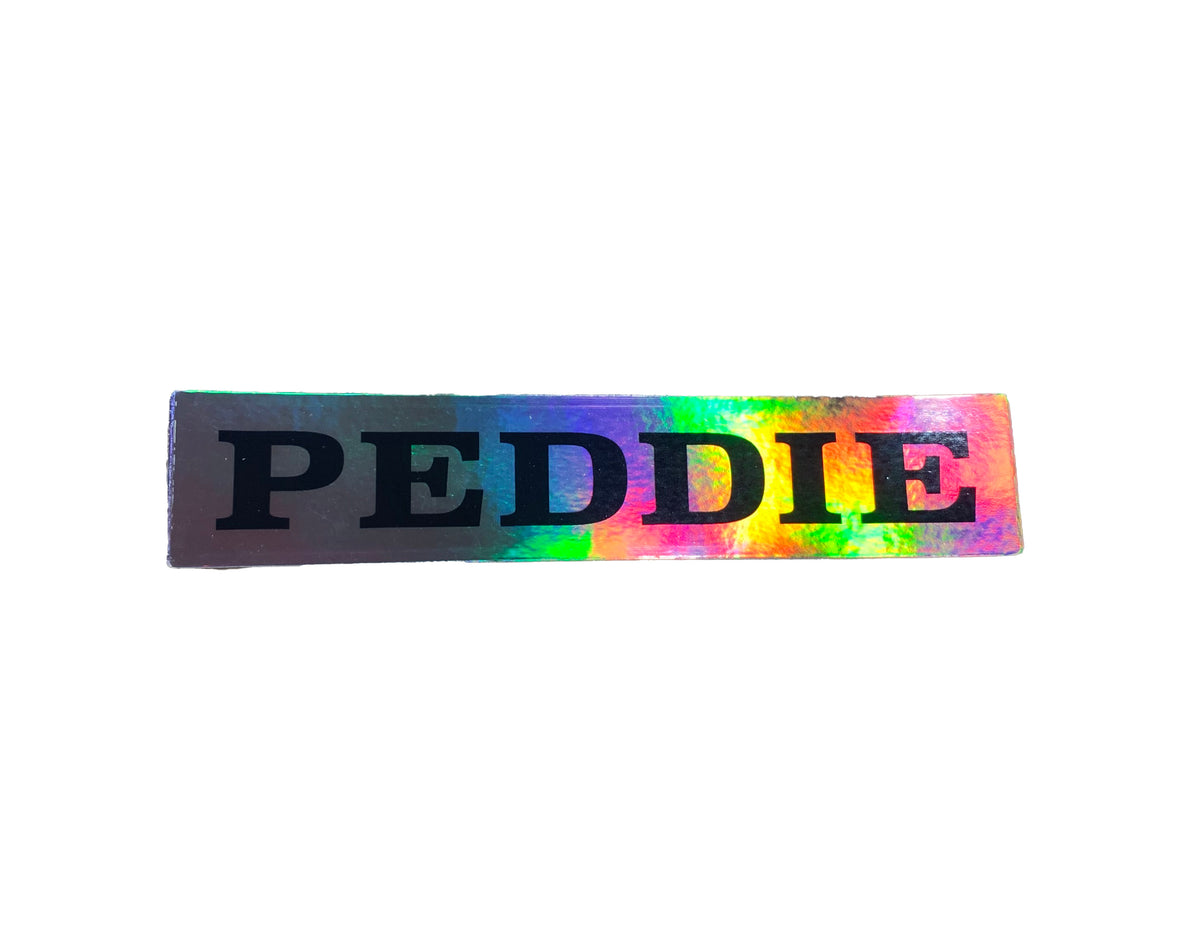 Holographic Peddie Wordmark Sticker – The Peddie Store